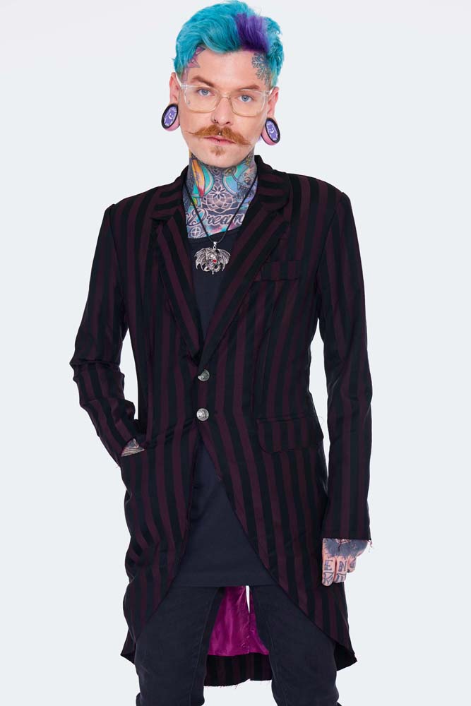 Striped Long Blazer Tailcoat | Alternative Clothing Store | Gothic ...