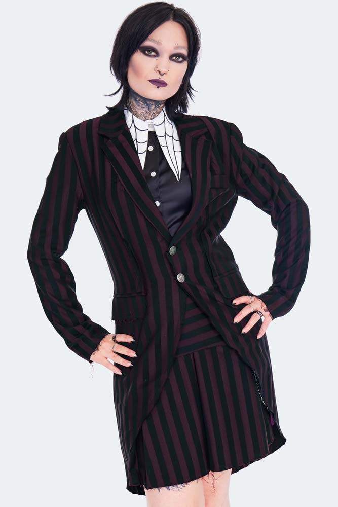 Striped Long Blazer Tailcoat | Alternative Clothing Store | Gothic ...