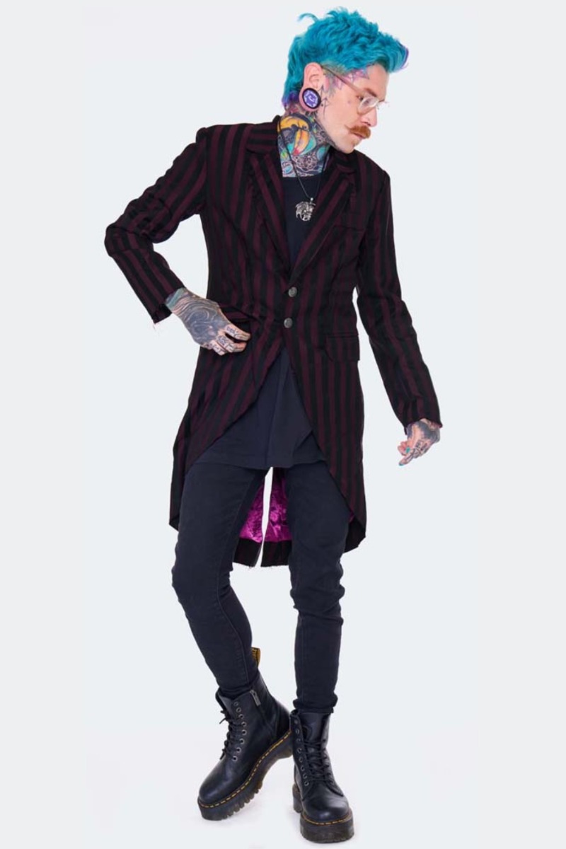 Striped Long Blazer Tailcoat | Alternative Clothing Store | Gothic ...