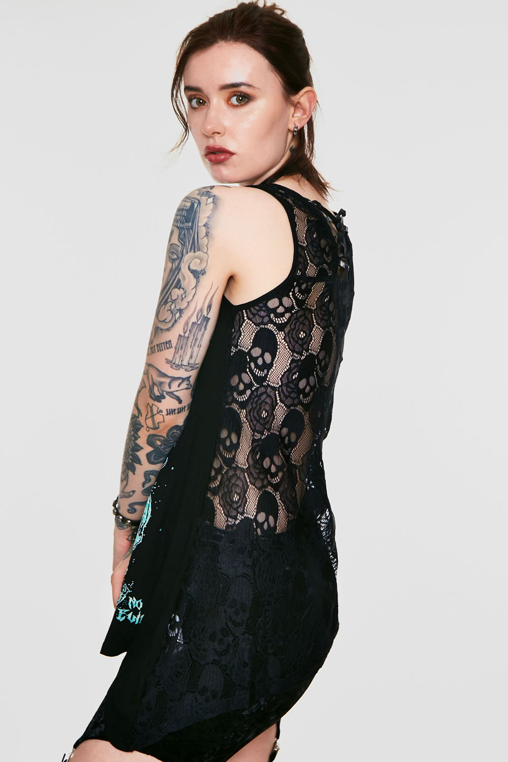 Do No Evil Lace Up Back Vest | Alternative Clothing Store | Gothic ...