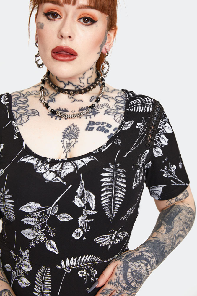 Herbal Bat Print Mini Dress | Alternative Clothing Store | Gothic, Punk ...