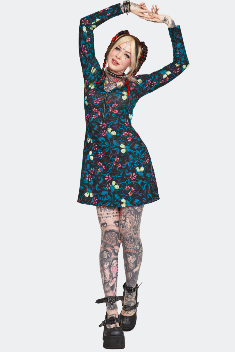 Venus Flytrap Print Mini Dress | Alternative Clothing Store | Gothic ...