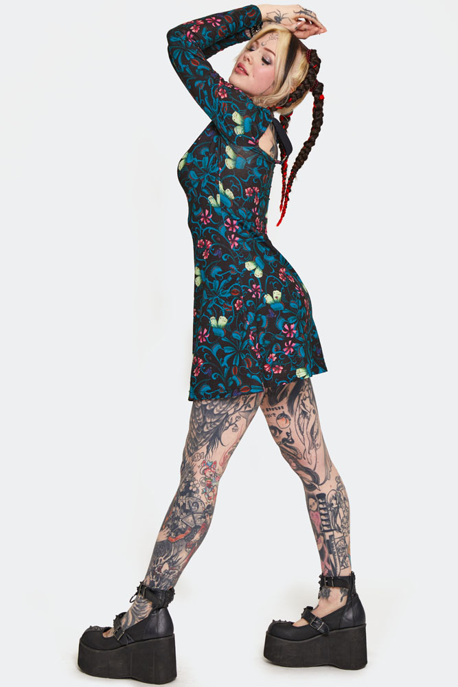 Venus Flytrap Print Mini Dress | Alternative Clothing Store | Gothic ...