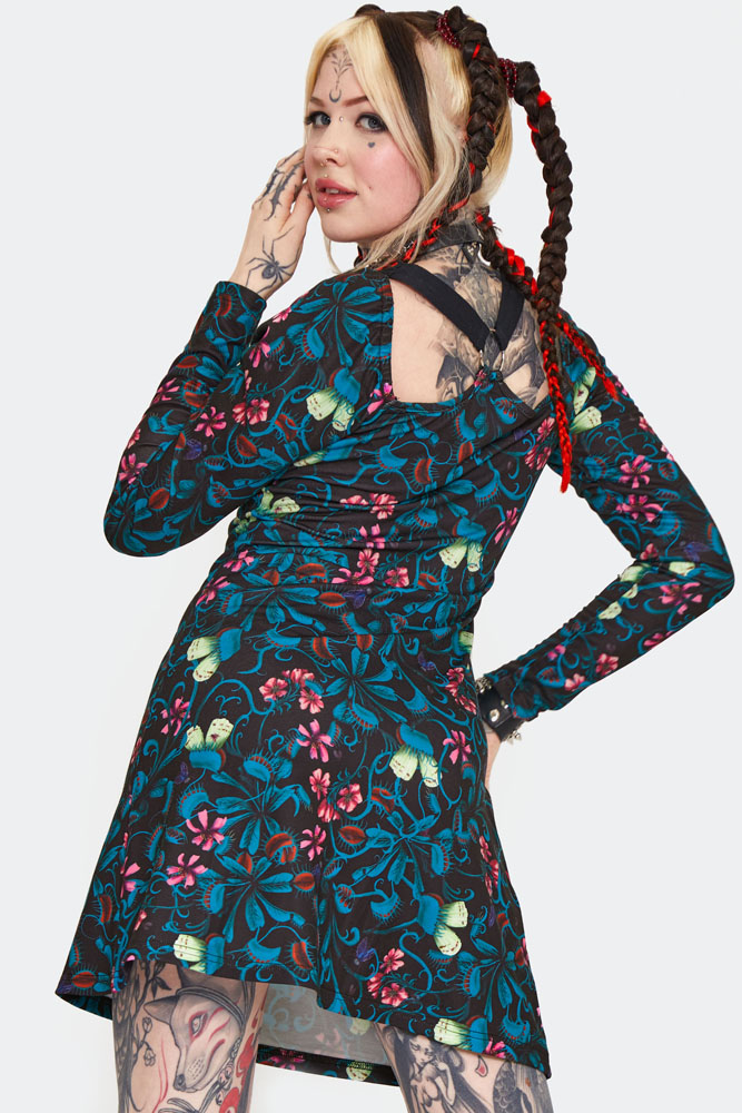 Venus Flytrap Print Mini Dress | Alternative Clothing Store | Gothic ...