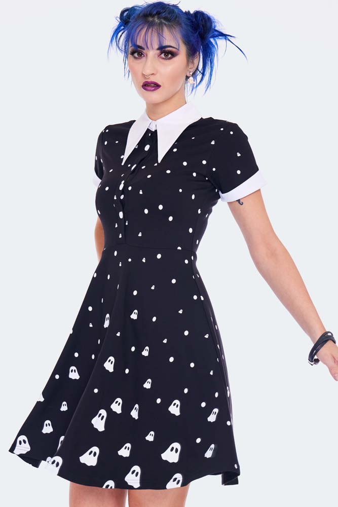 Ghost Print Wednesday Dress | Alternative Clothing Store | Gothic, Punk ...