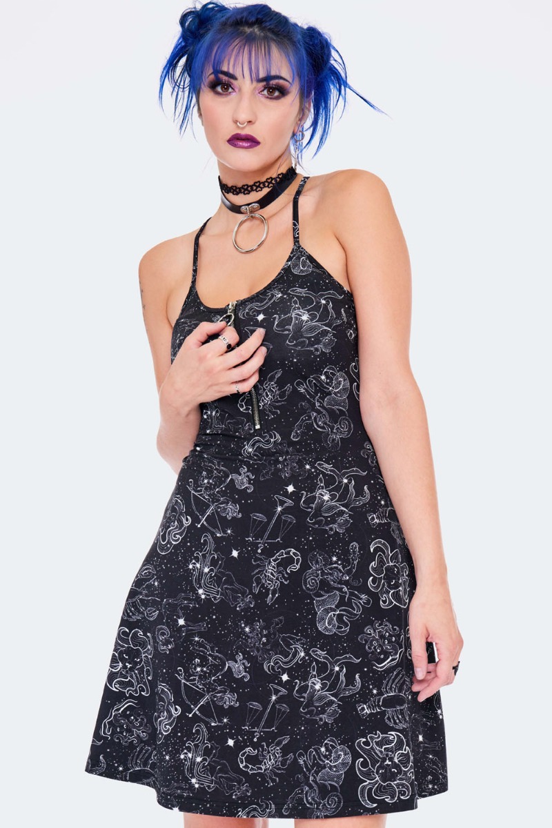 Zodiac Constellation Printed Mini Dress | Alternative Clothing Store ...