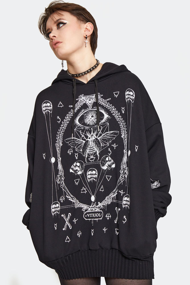 Vitriol Print Oversized Hoodie | Alternative Clothing Store | Gothic ...