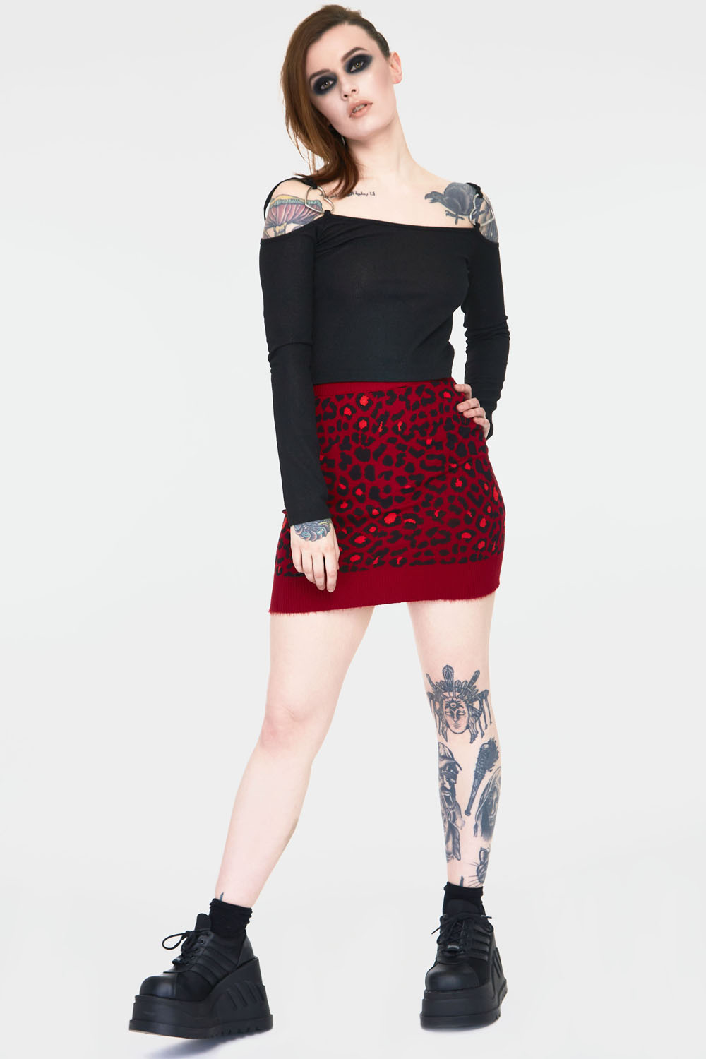 Maneater Red Leopard Print Tube Skirt | Alternative Clothing Store ...