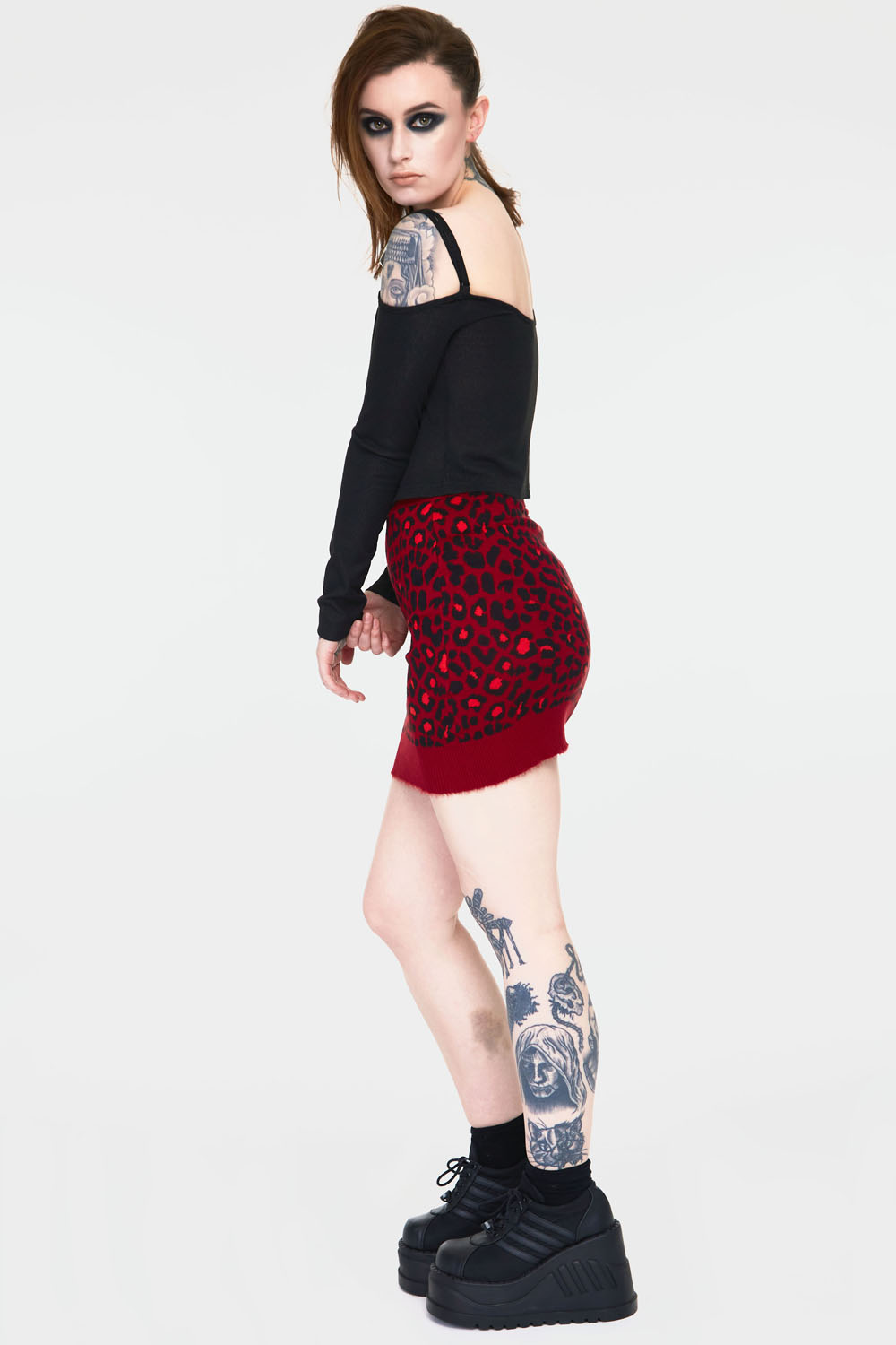 Maneater Red Leopard Print Tube Skirt | Alternative Clothing Store ...