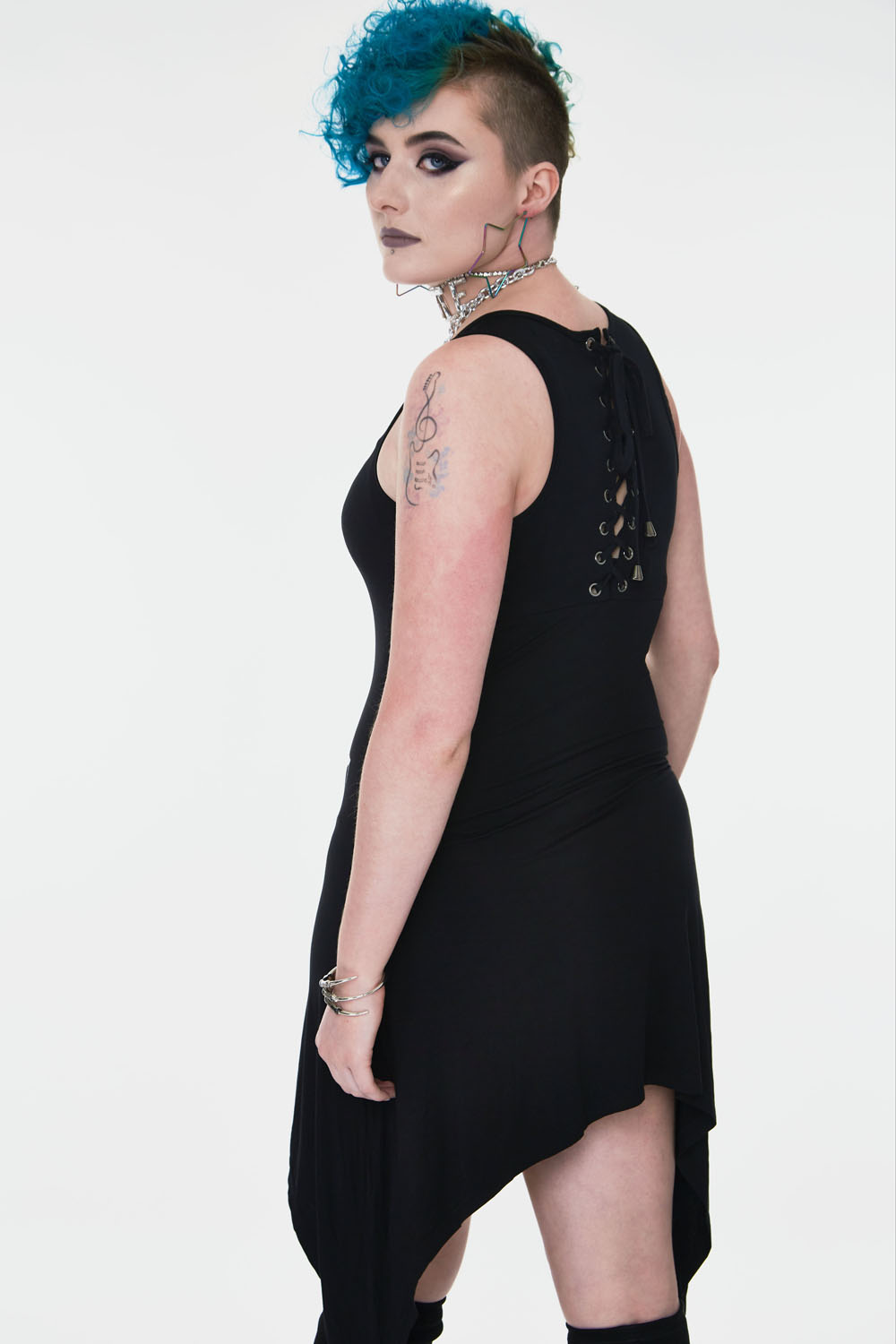 Pentagram spiral witchy dress with back ties | Alternative Clothing ...