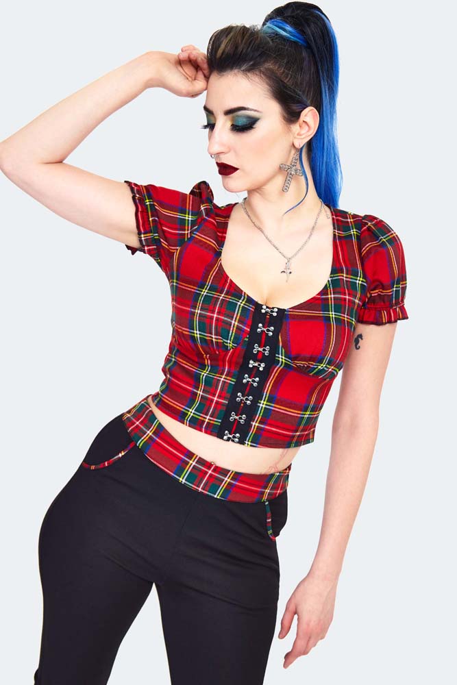 Tartan Crop Top | Alternative Clothing Store | Gothic, Punk, Metal, Rock