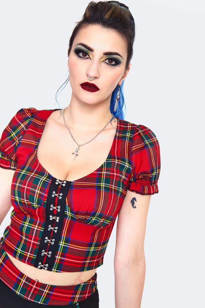 Tartan Crop Top | Alternative Clothing Store | Gothic, Punk, Metal, Rock